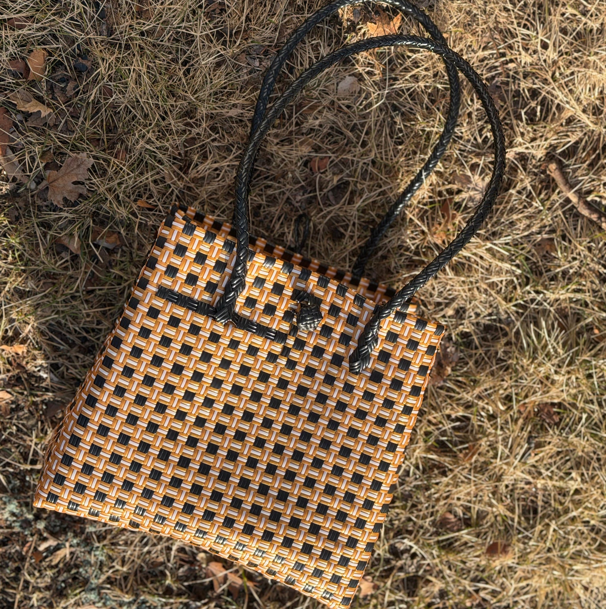Cocoa Noir Recycled Tote Bag | Handwoven & Waterproof